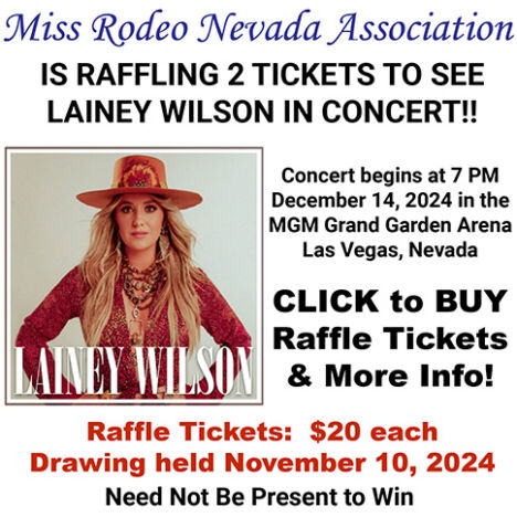 Raffle Tickets for Lainey Wilson Concert - Miss Rodeo Nevada Association